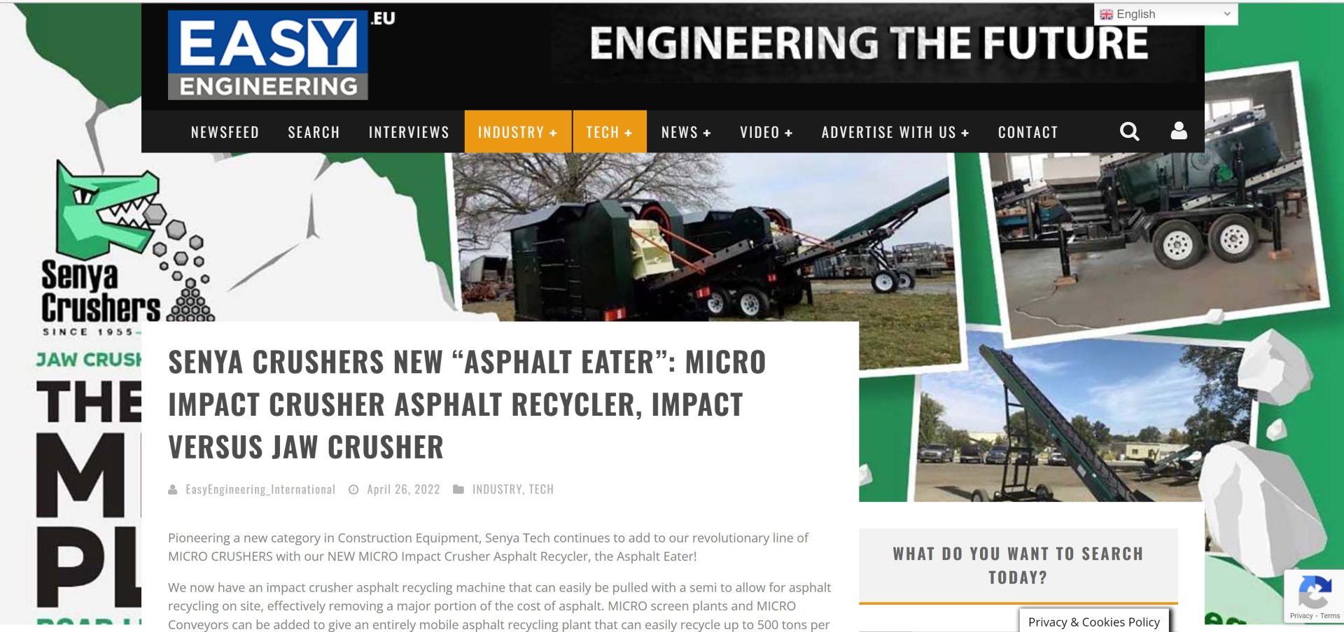 Impact vs. Jaw Crushers: The New Asphalt Eater Crusher