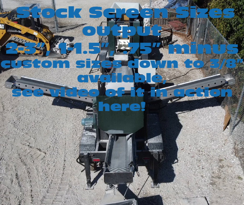 The Senya SP1 MICRO Screen Plant stock screen size output